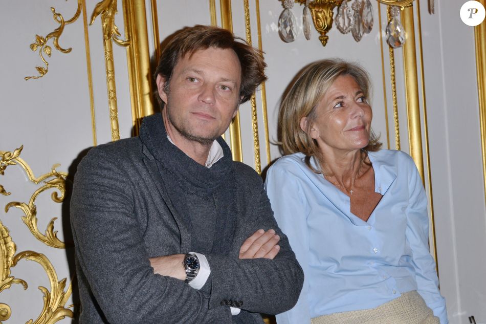 Laurent Delahousse, Claire Chazal à la conférence de presse de la Flamme Marie Claire à l'hôtel ...