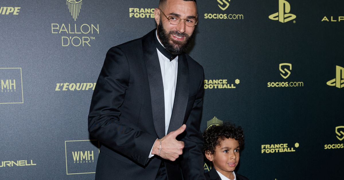 Karim Benzema et son fils Ibrahim - Photocall de la 66ème cérémonie du ...