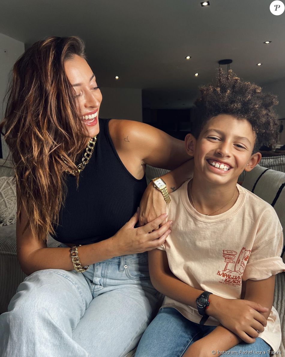 Rachel Legrain-Trapani et son fils aîné Gianni. Instagram. Le 7 septembre 2022. - Purepeople