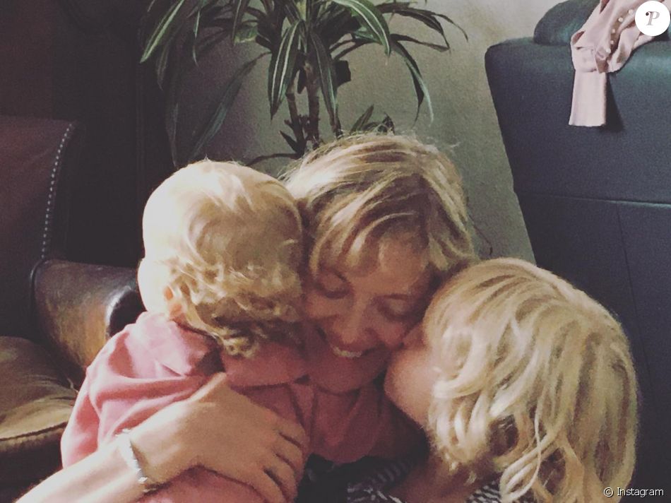 Maya Lauqué avec ses enfants Lucien et Jeanne - Purepeople