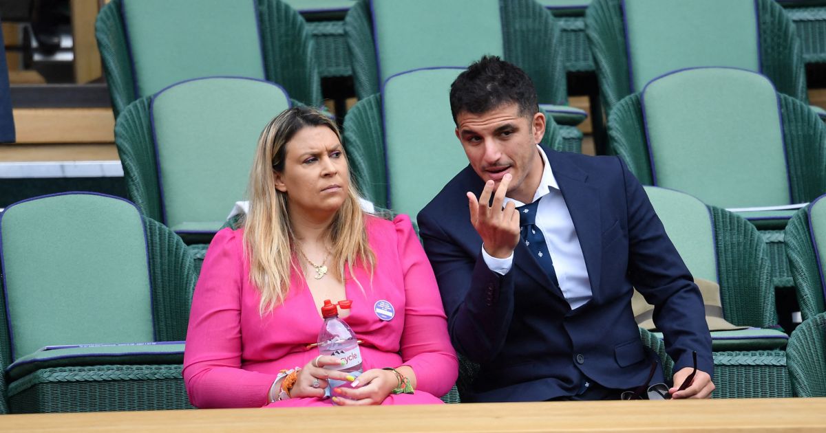 Marion Bartoli et son mari Yahya Boumediene dans les tibunes du tournoi ...