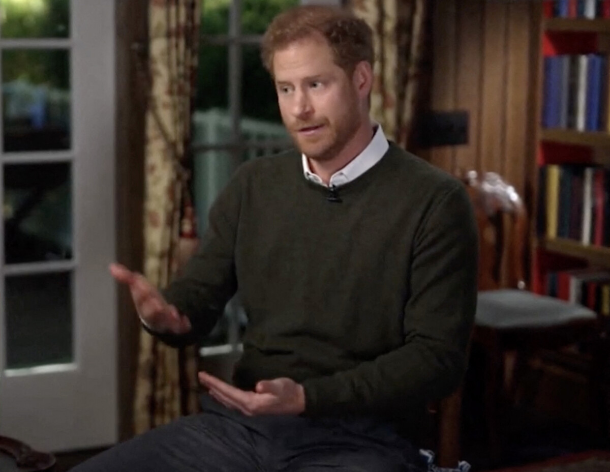 Photo : Captute d'écran du prince Harry lors d'un interview par l ...