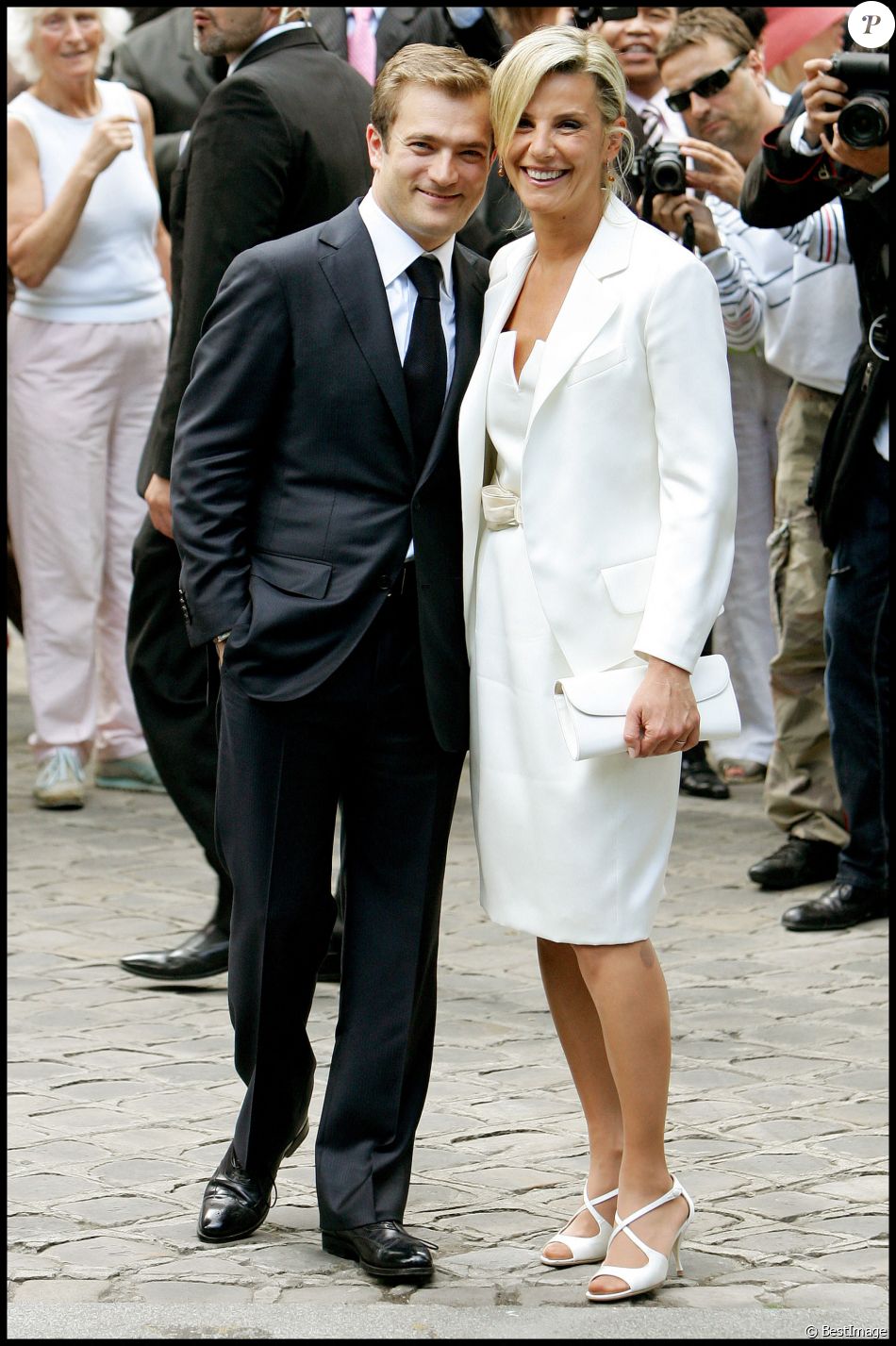 Laurence Ferrari et Renaud Capuçon lors de leur mariage le 3 juillet ...