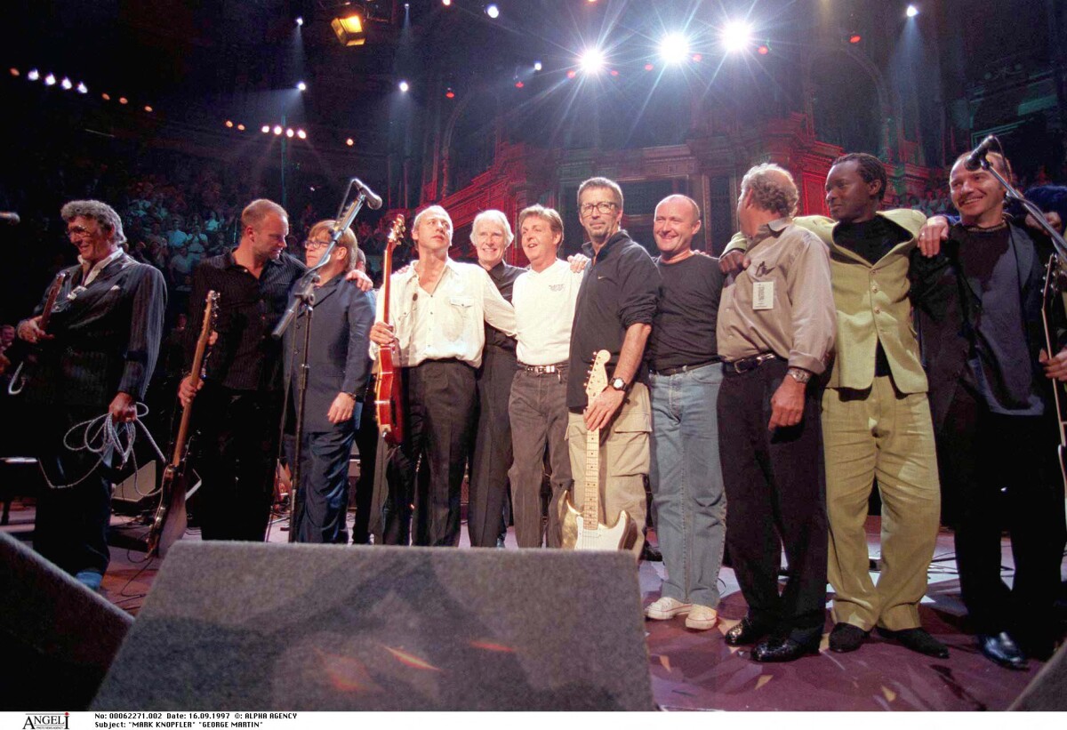 Photo : Mark Knopfler, George Martin, Paul McCartney, Eric Clapton ...