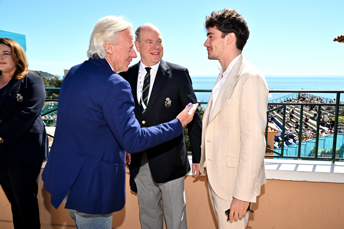 Photo : Bjorn Borg, le prince Albert II de Monaco et Charles Leclerc ...