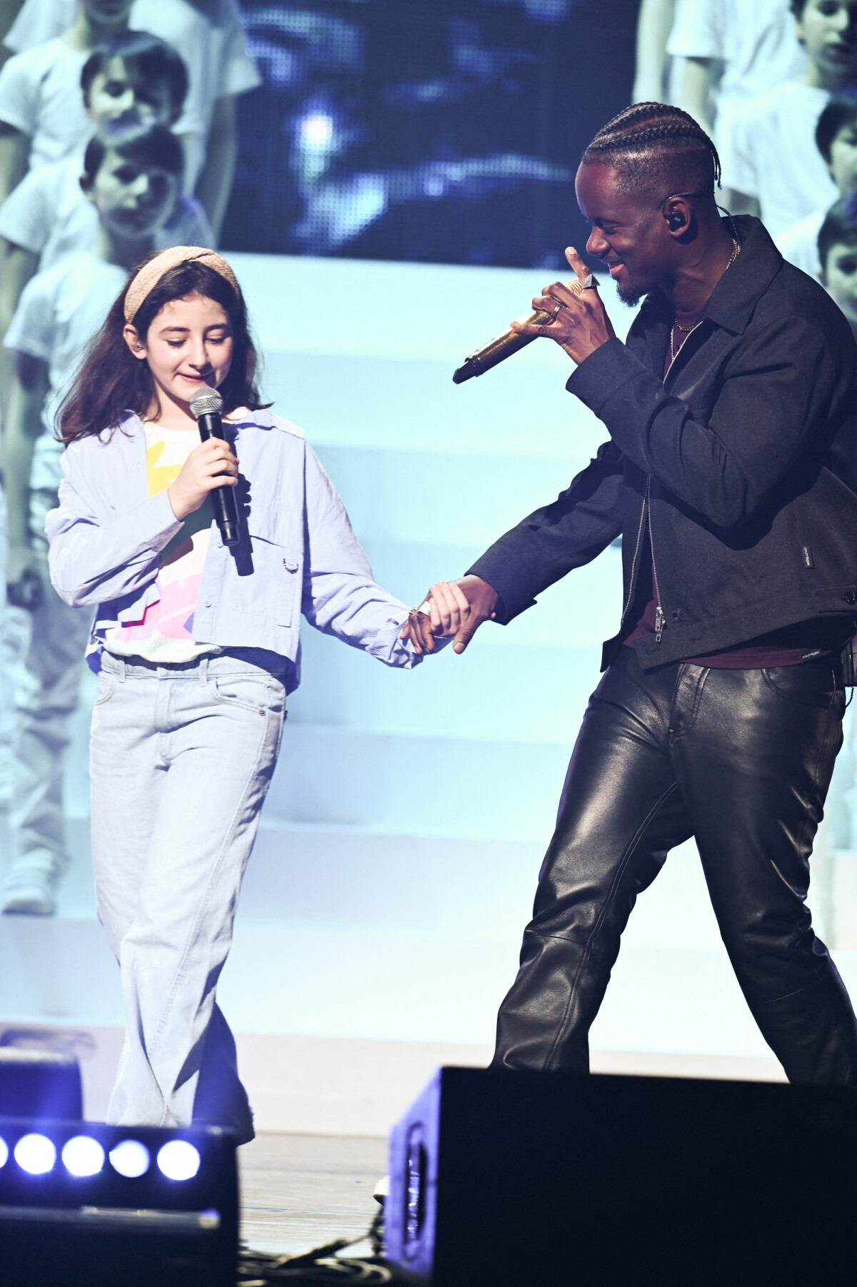 Photo : Exclusif - Black M et Tania - Enregistrement de l'émission "Ce soir on chante pour l ...