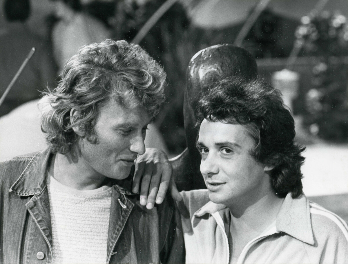 Photo : Archives - Johnny Hallyday et Michel Sardou sur le plateau d ...