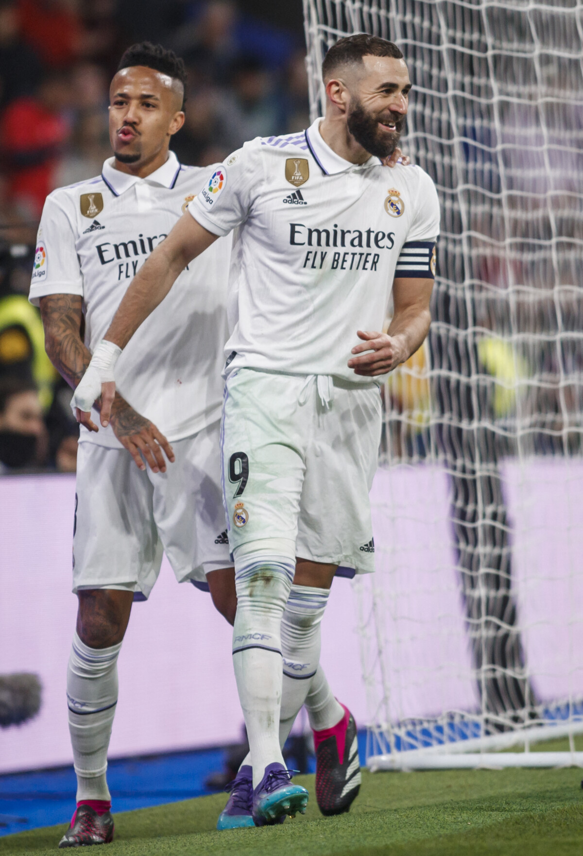 Photo : Karim Benzema et son équipe du Real Madrid le 15 février 2023 ...