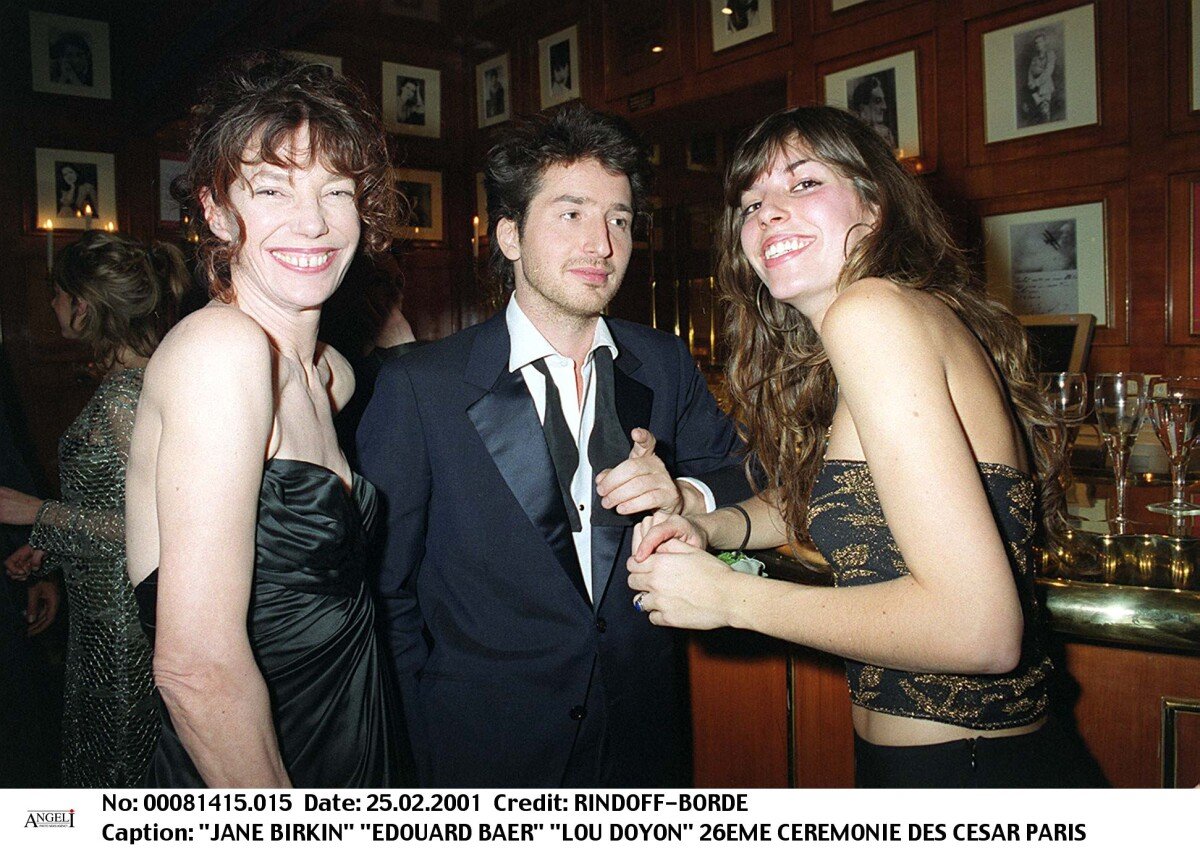 Photo : Jane Birkin, Edouard Baer et Lou Doillon - Cérémonie des Césars ...
