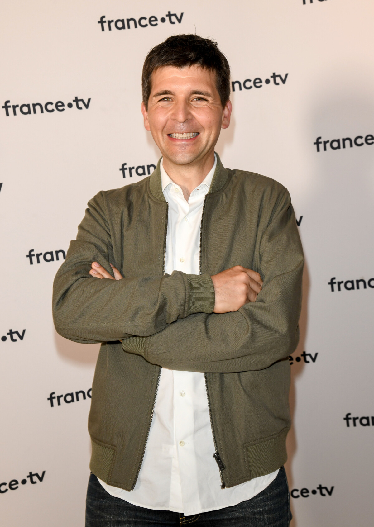 Photo : Thomas Sotto au photocall de la conférence de presse de France 2 au théâtre Marigny à ...