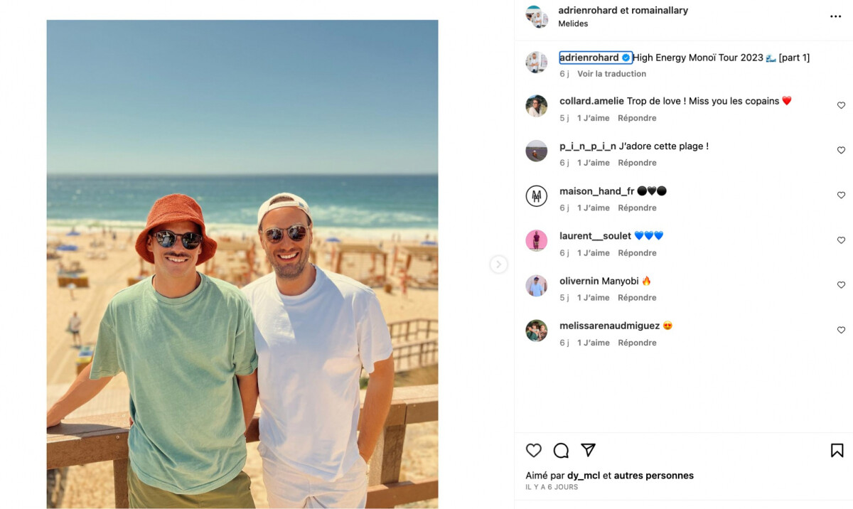 Photo : Adrien Rohard et son beau Romain ont par ailleurs tout l'air de ...