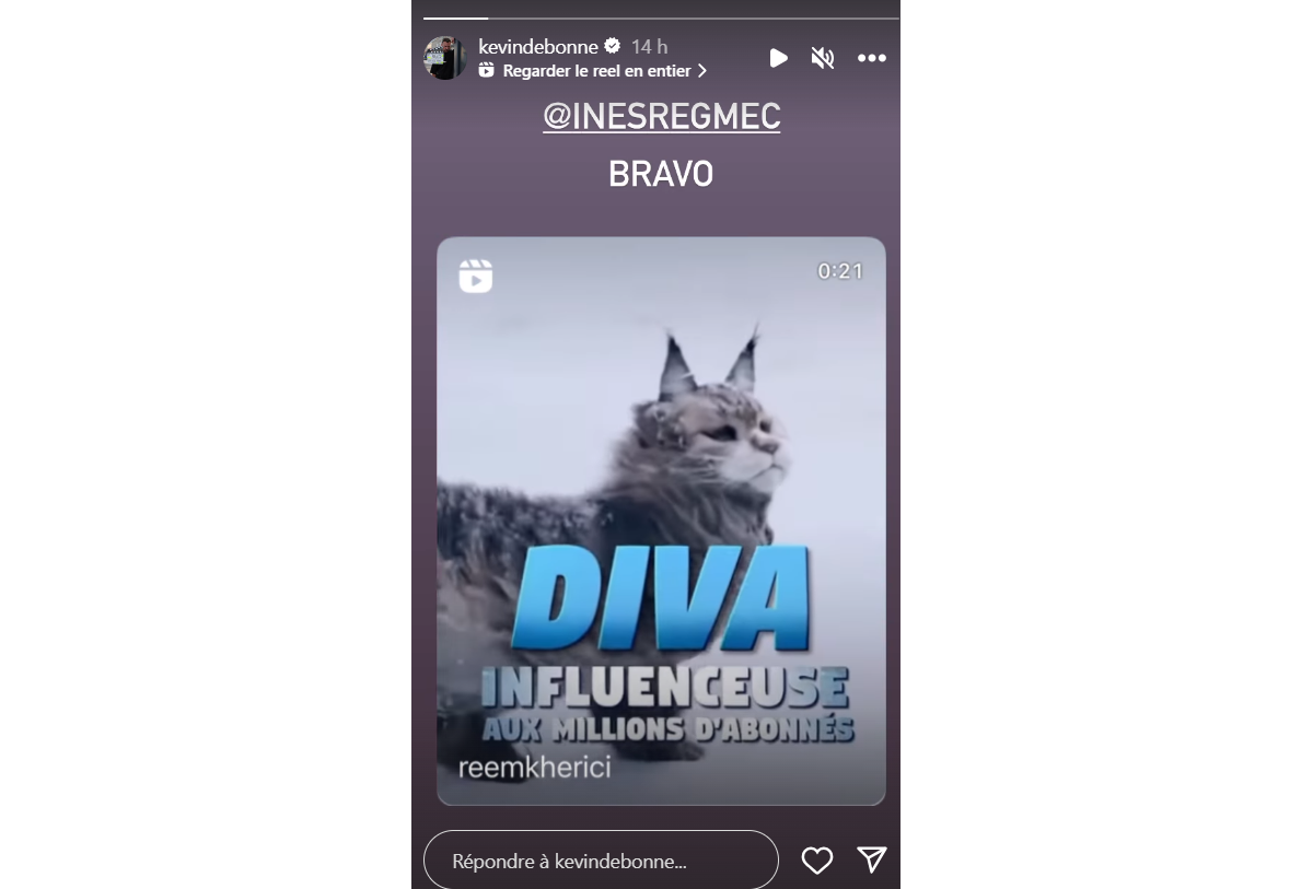 Photo : "Inès Reg, bravo", écrit-il en légende de la bande-annonce du ...