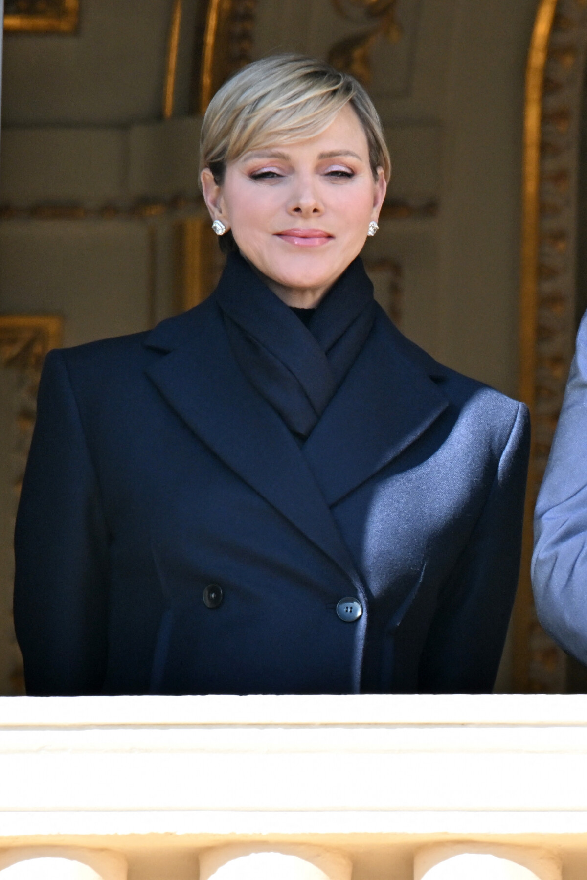 Photo : Charlene de Monaco au balcon du palais lors de la célébration ...