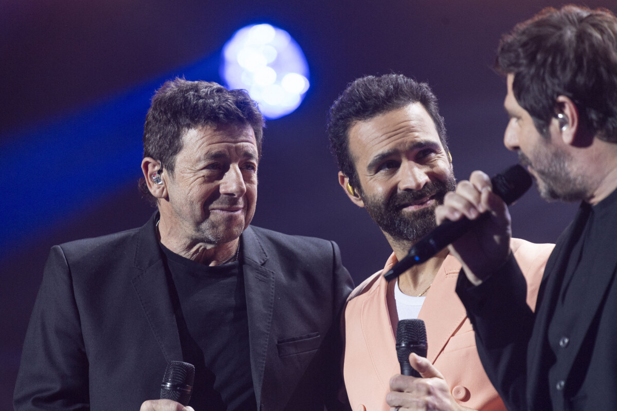 Photo : Exclusif - Patrick Bruel, Ycare, Patrick Fiori sur scène lors ...