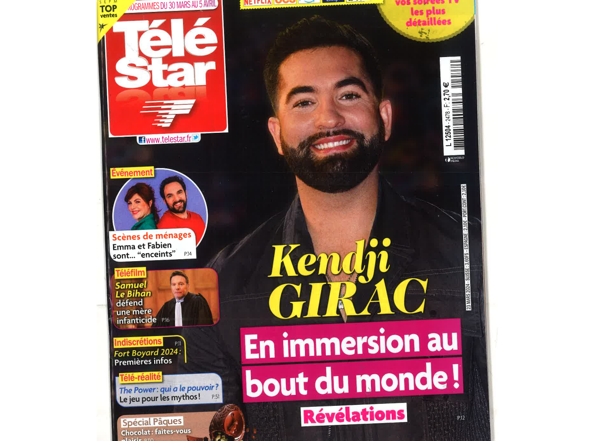 Photo : Couverture du magazine Télé Star en kiosque lundi 25 mars 2024 ...