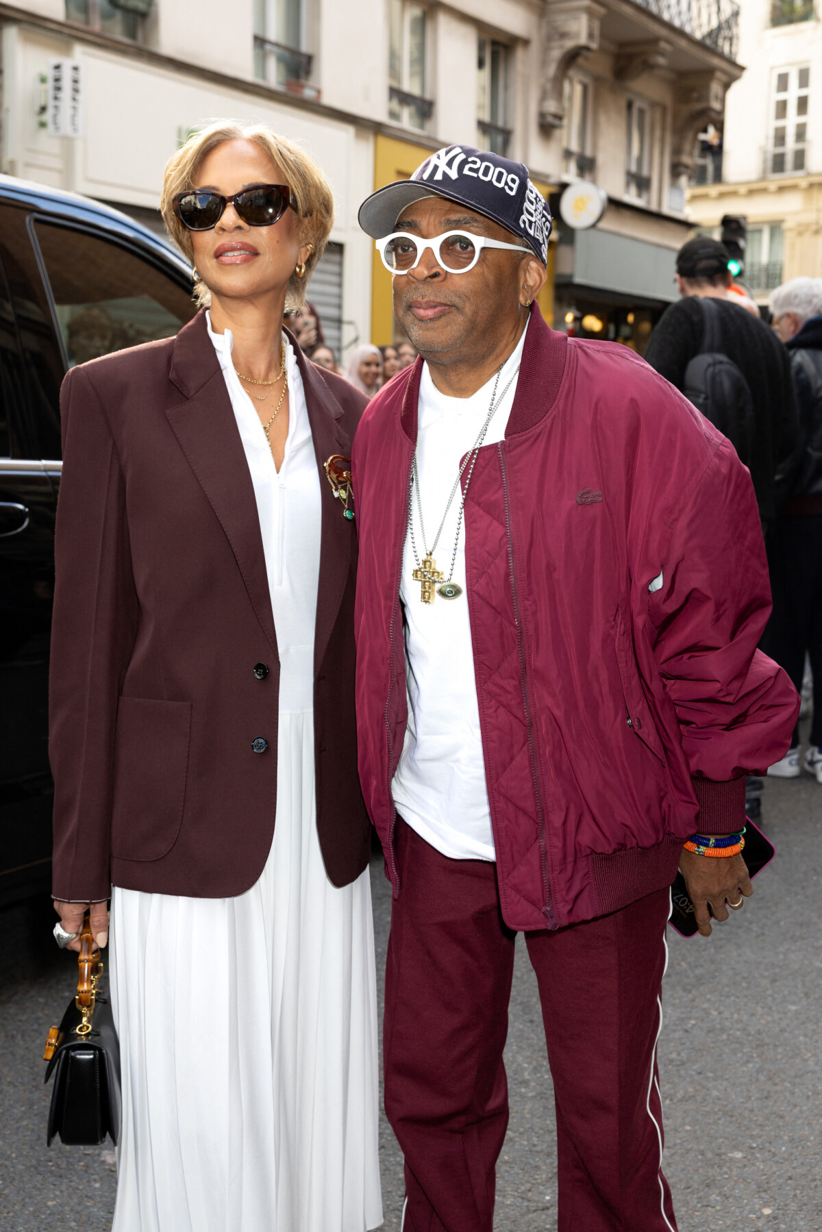 Photo : Tonya Lewis Lee, Spike Lee au défilé Lacoste prêt à porter ...