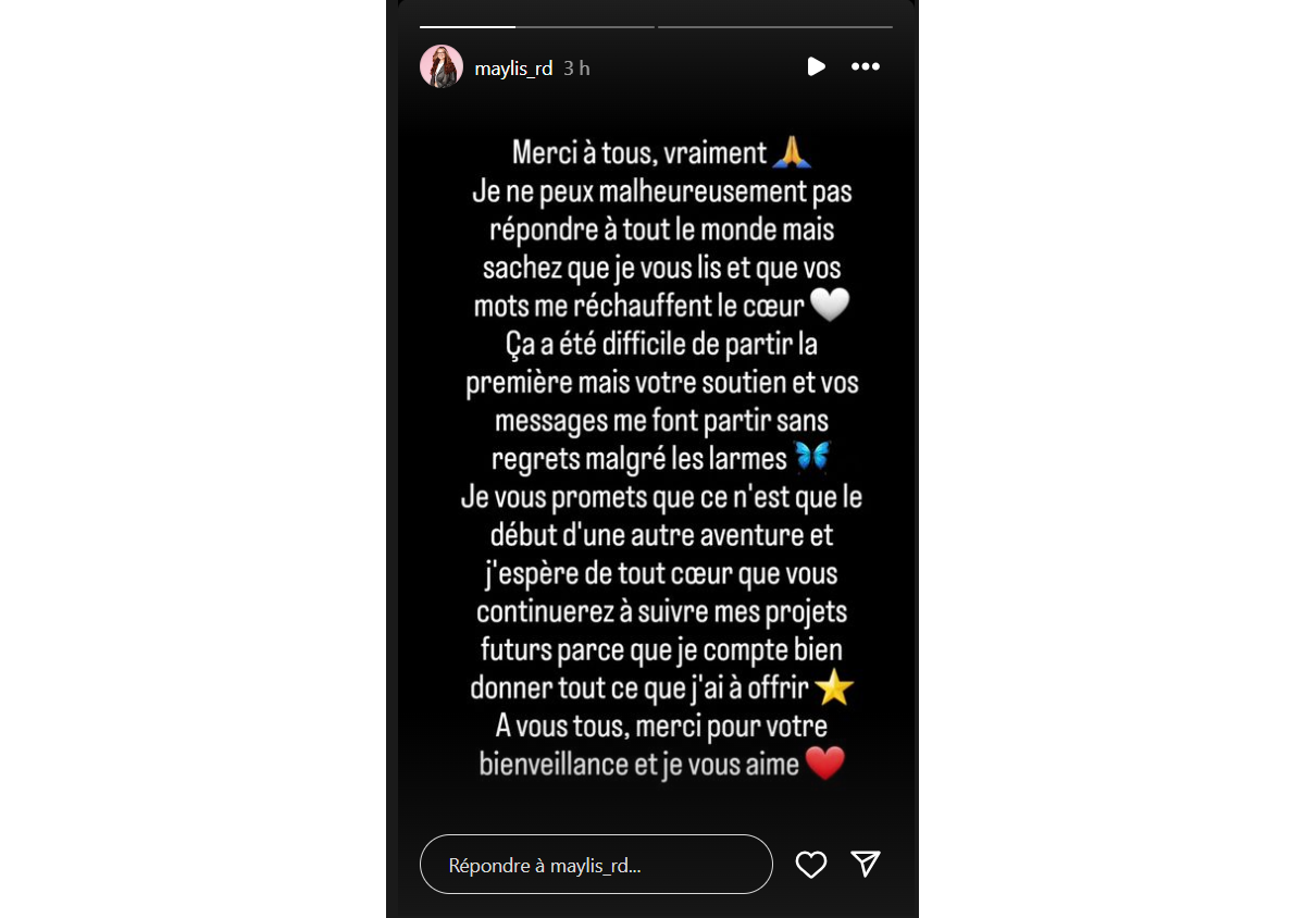 Photo : Deux jours après son départ, Maylis a souhaité s'exprimer sur ...