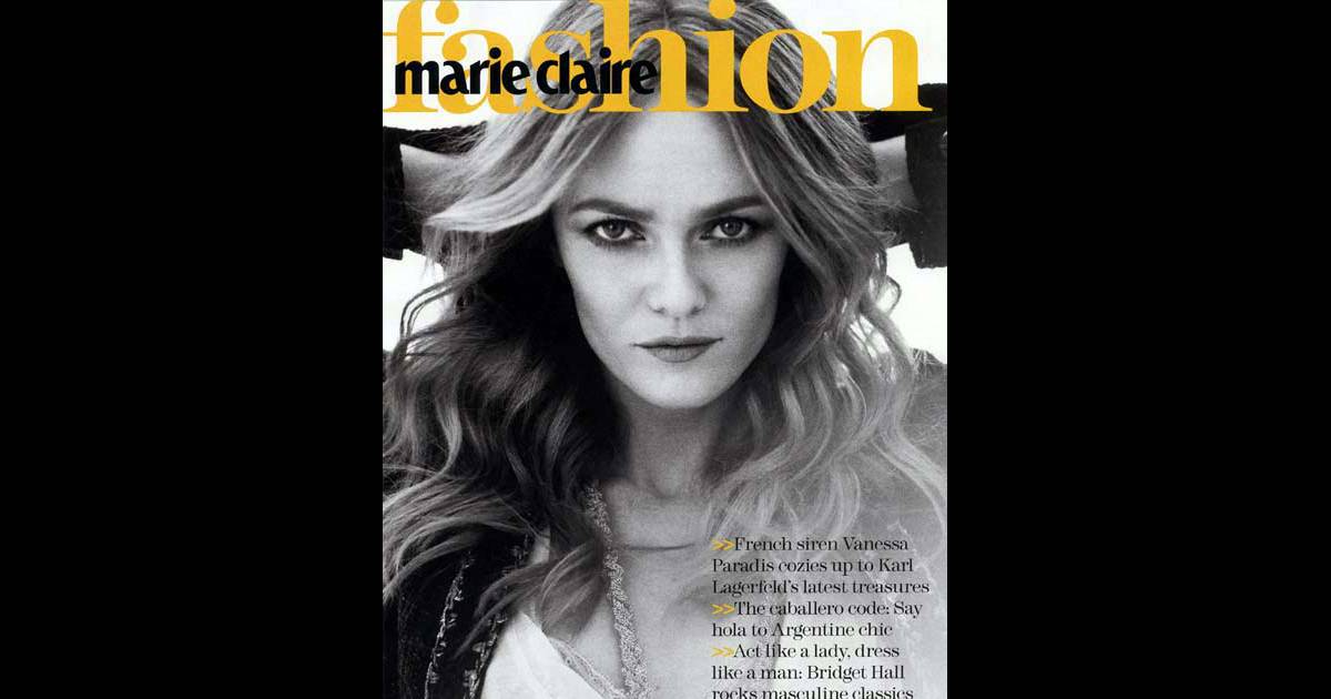 Vanessa Paradis en couverture de Marie-Claire US - Purepeople