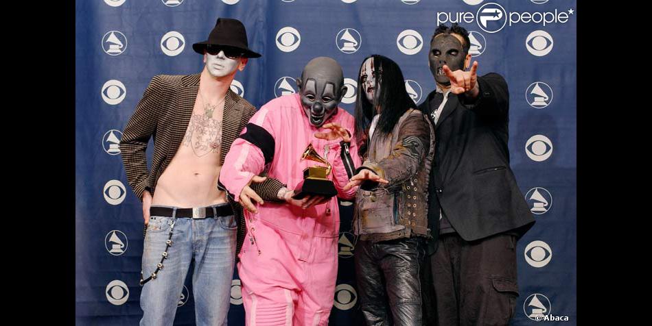 Le groupe de métal Slipknot vainqueur d'un Grammy Award en février 2006 ...