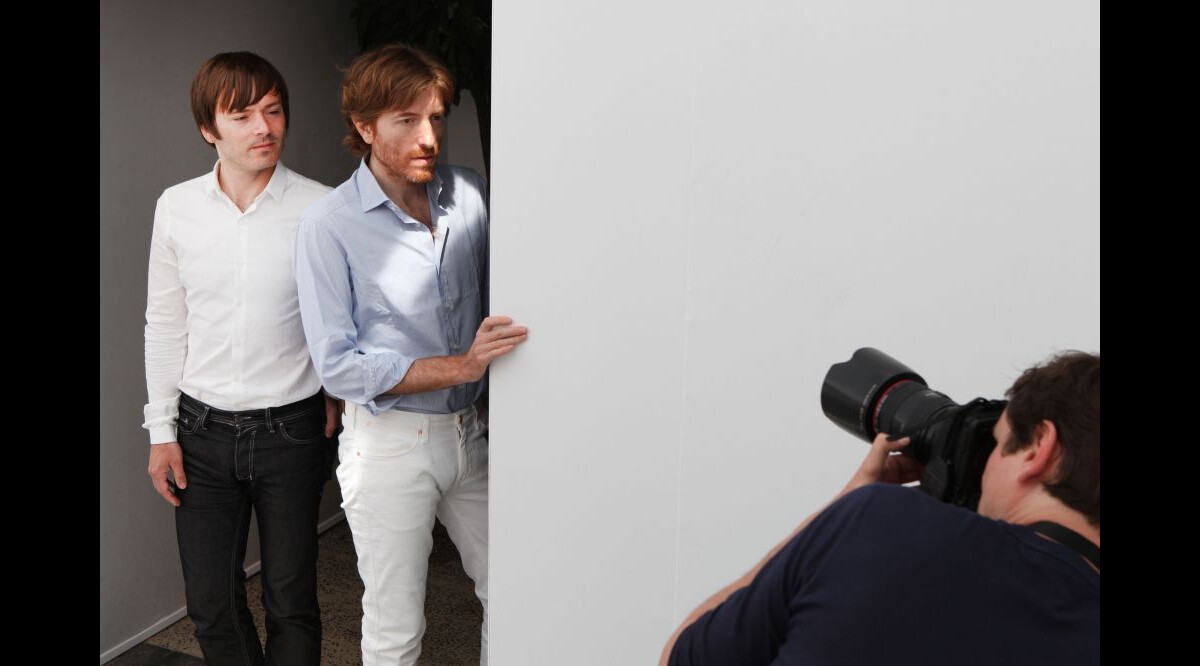Photo : Jean-Benoît Dunckel et de Nicolas Godin du groupe Air sur la ...