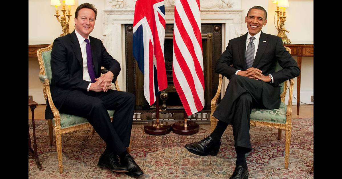 Barack Obama et David Cameron au 10 Downing Street avant leur grande ...