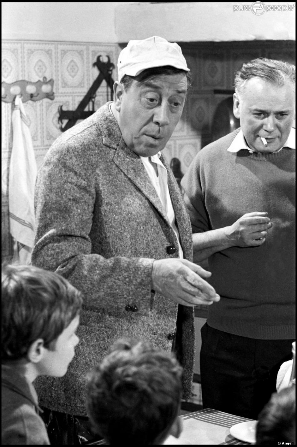 Fernandel tourne le film Le boulanger de Valorgue, en 1952. - Purepeople