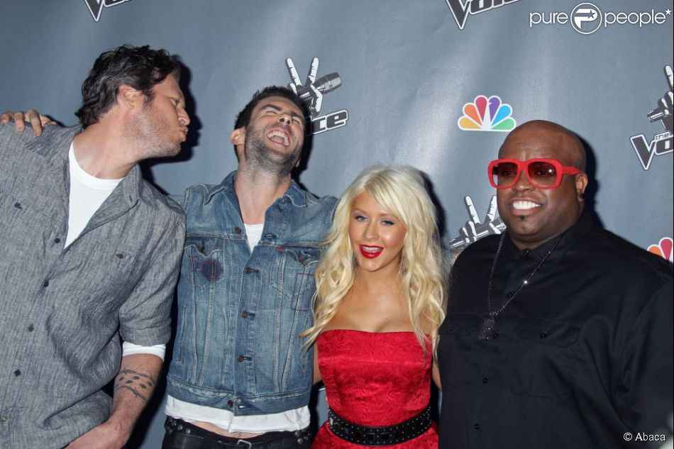Christina Aguilera, Cee Lo Green, Adam Levine (Maroon 5) et Blake ...