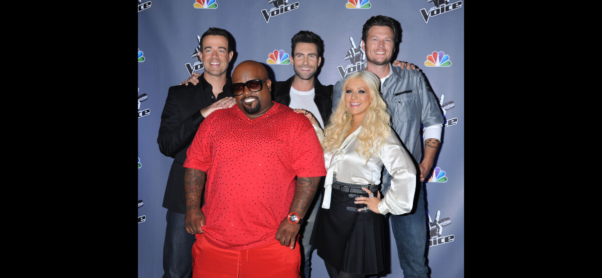 Photo : Cee-Lo, Adam Levine, Christina Aguilera et Blake Shelton lors ...
