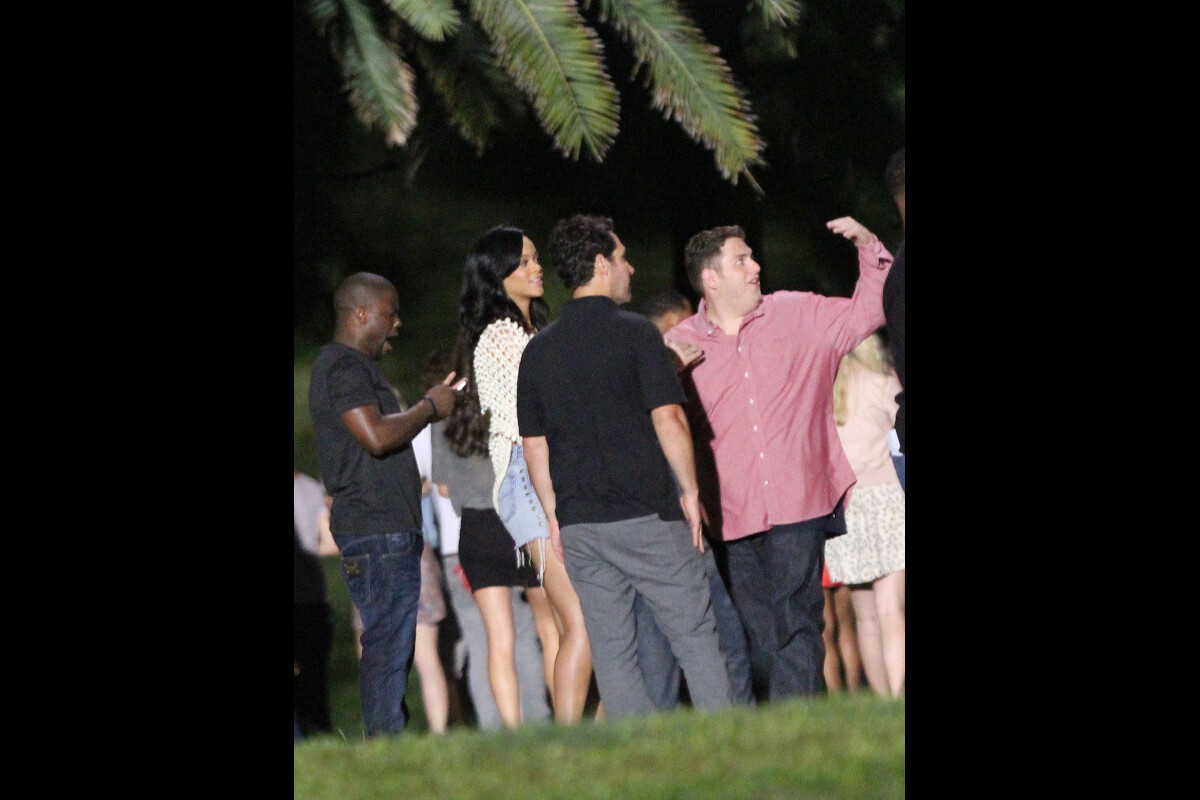 Photo : Rihanna, Paul Rudd et Jonah Hill sur le tournage de la comédie ...