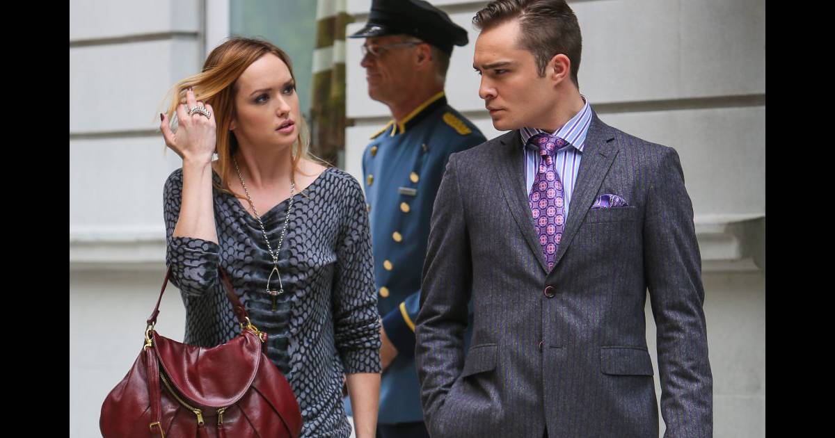 Kaylee DeFer (Ivy Dickens) et Ed Westwick (Chuck Bass) sur le tournage ...