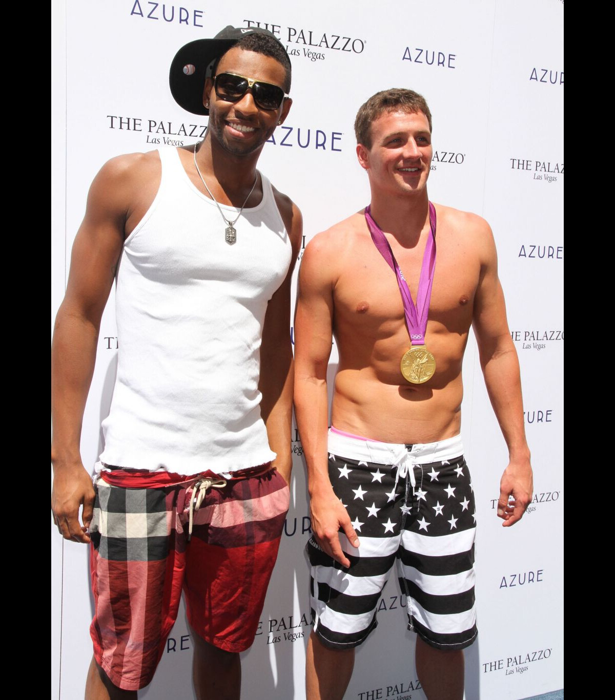 Photo : Ryan Lochte, médaillé d'or olympique à Londres le 18 août 2012 ...