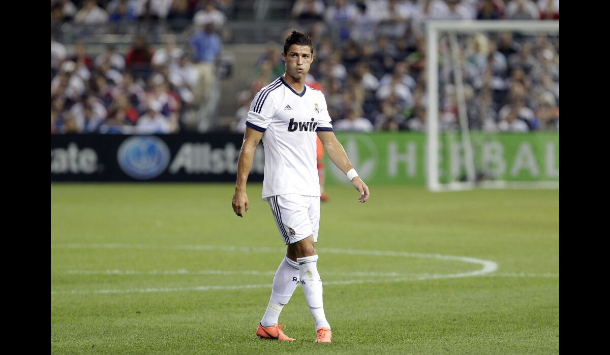 Photo : Cristiano Ronaldo au Yankee Stadium à New York le 8 août 2012 ...