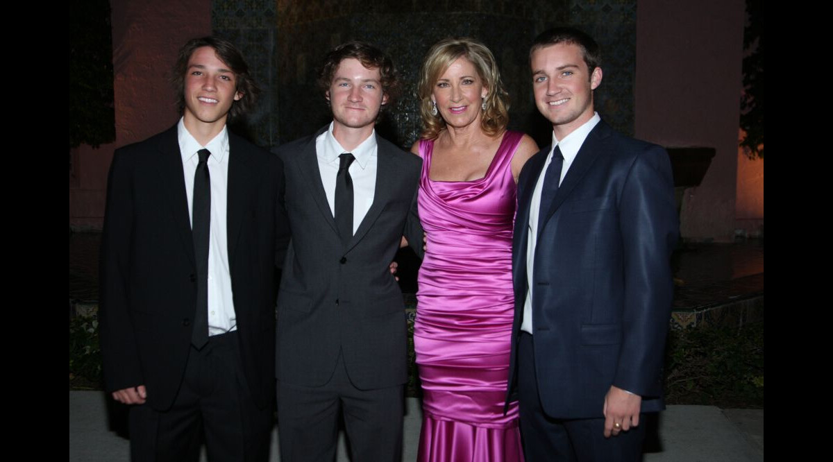 Photo : Chris Evert et ses trois fils Colton Mill, Nicky Mill et Alex ...