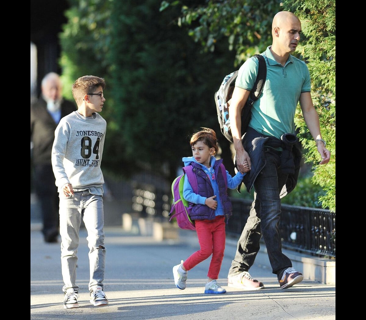 Photo : Pep Guardiola avec son fils Marius et sa fille Valentina à New ...