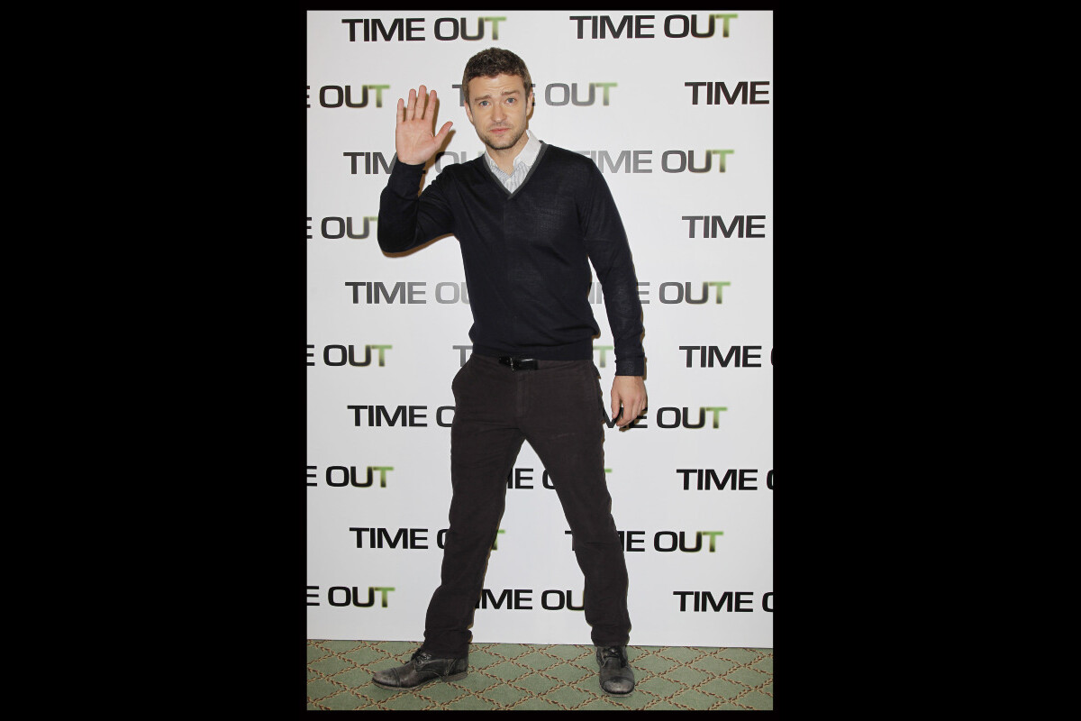 Photo : Justin Timberlake au photocall de Time Out, à Paris, le 4 ...