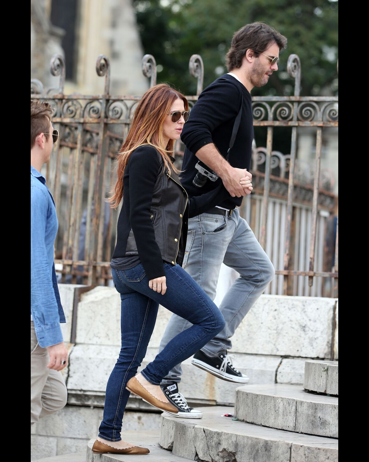 Photo : Poppy Montgomery et son boyfriend Shawn Sanford à Paris, le 23 ...
