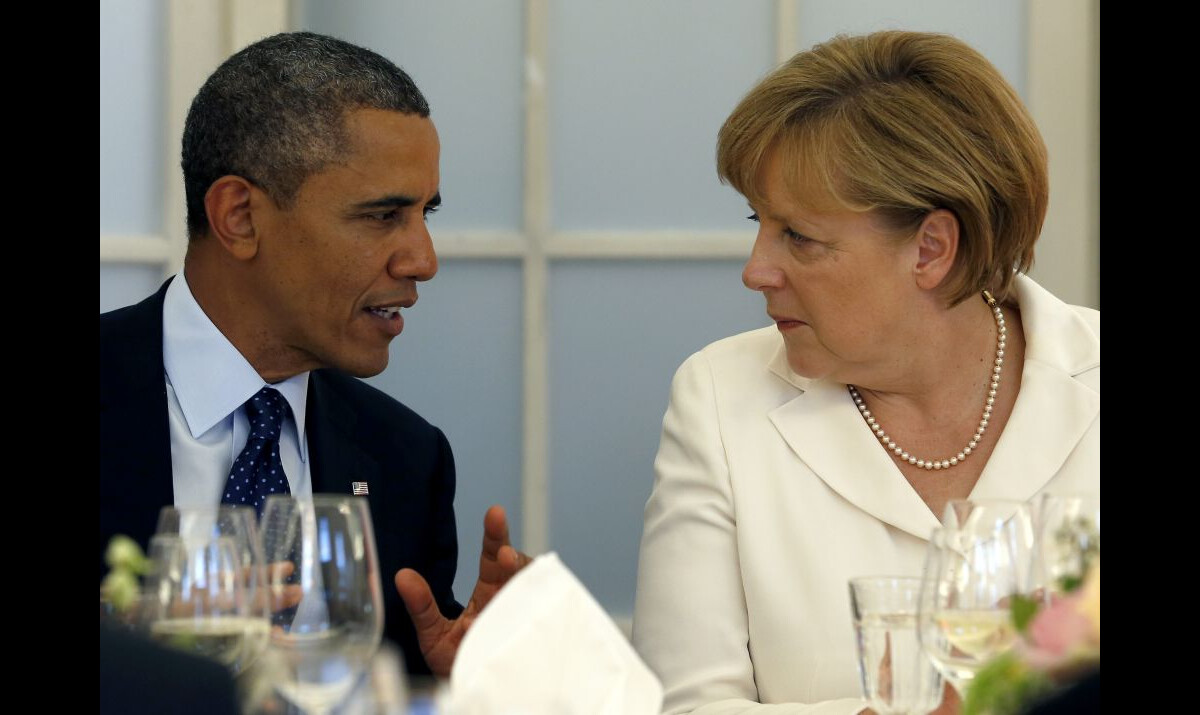 Photo : Barack Obama et Angela Merkel - Dîner officiel organisé au ...