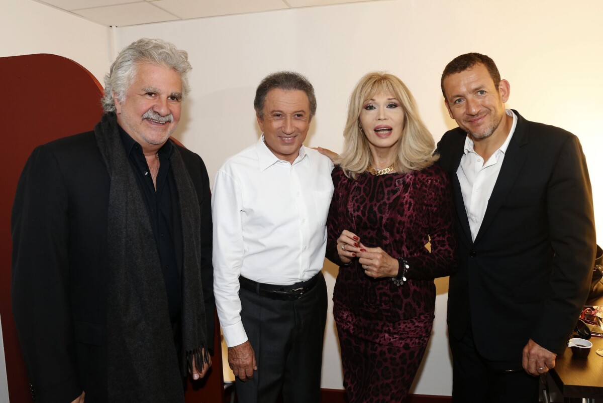 Photo : Roland Magdane, Michel Drucker, Amanda Lear et Dany Boon lors ...