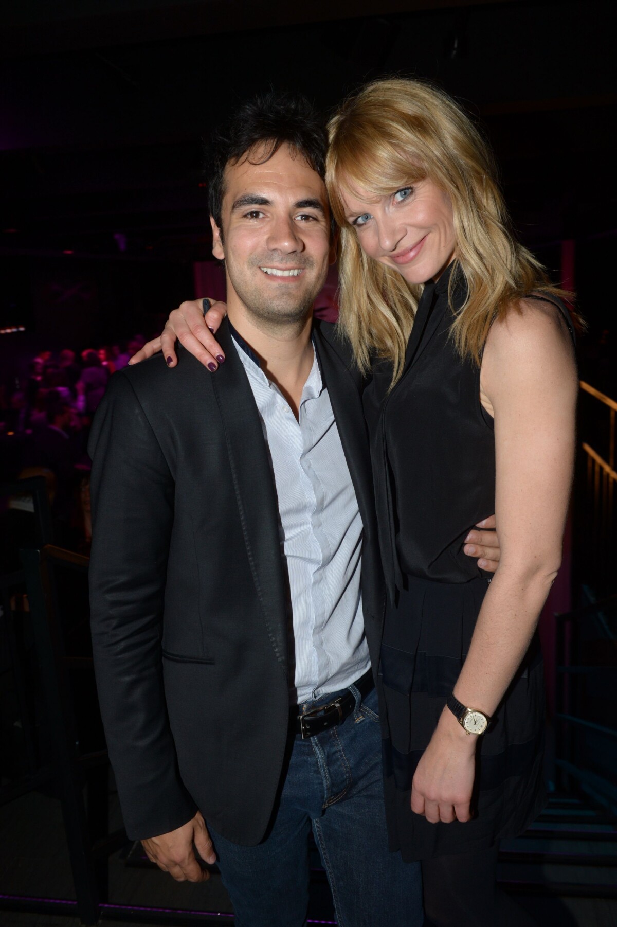 Photo : Alex Goude et Sandrine Corman à Paris, en avril 2013. - Purepeople