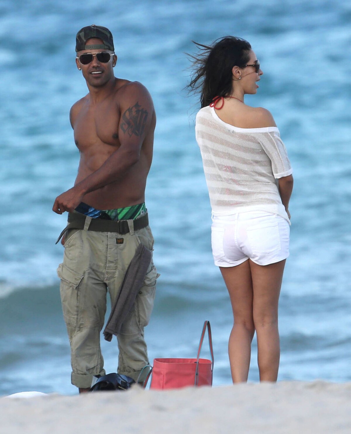 Photo : Exclusif - Shemar Moore profite de la plage avec des amis à Miami, le 3 juillet 2014 ...