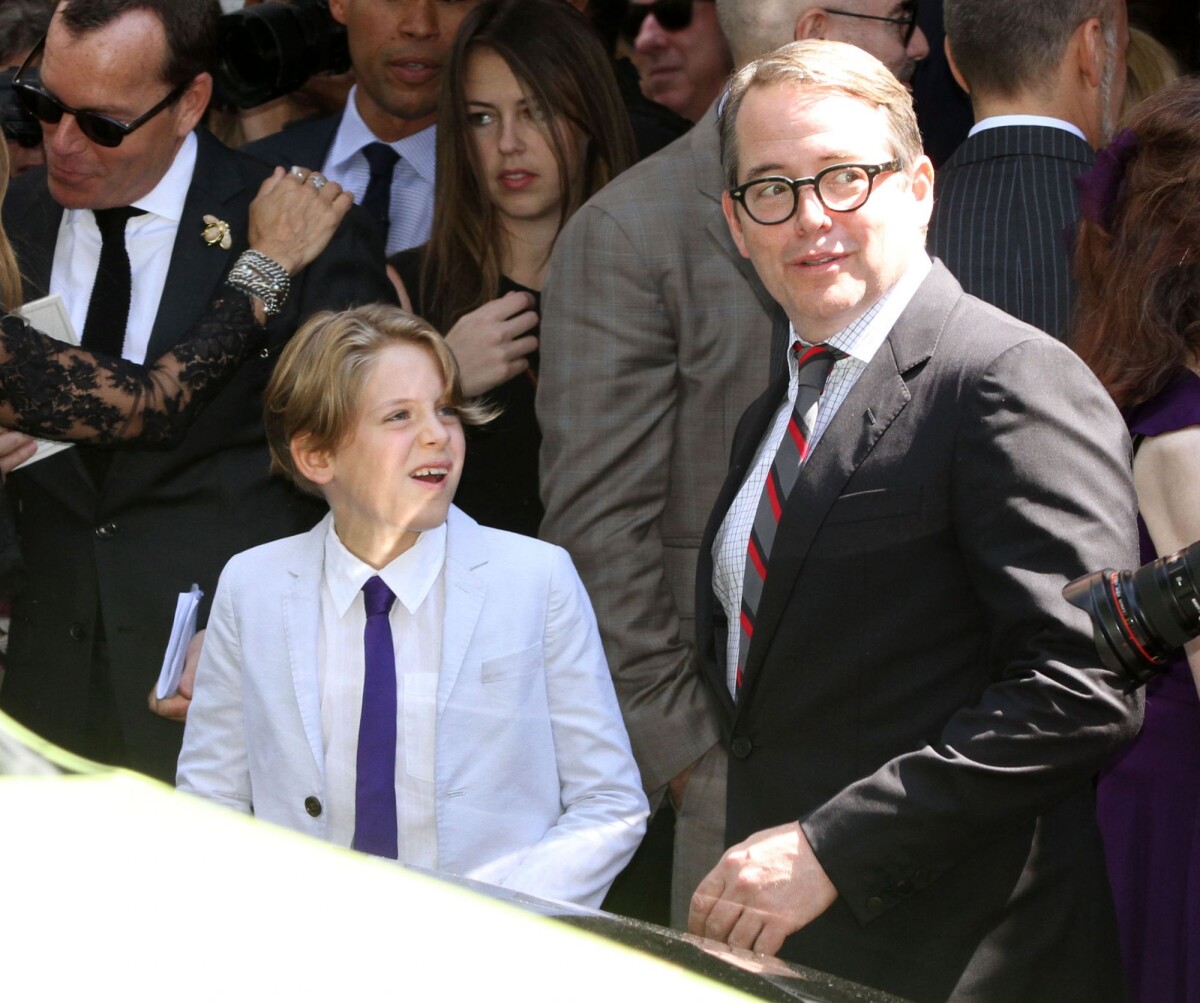 Photo : Matthew Broderick et son fils James Broderick - Obsèques de ...