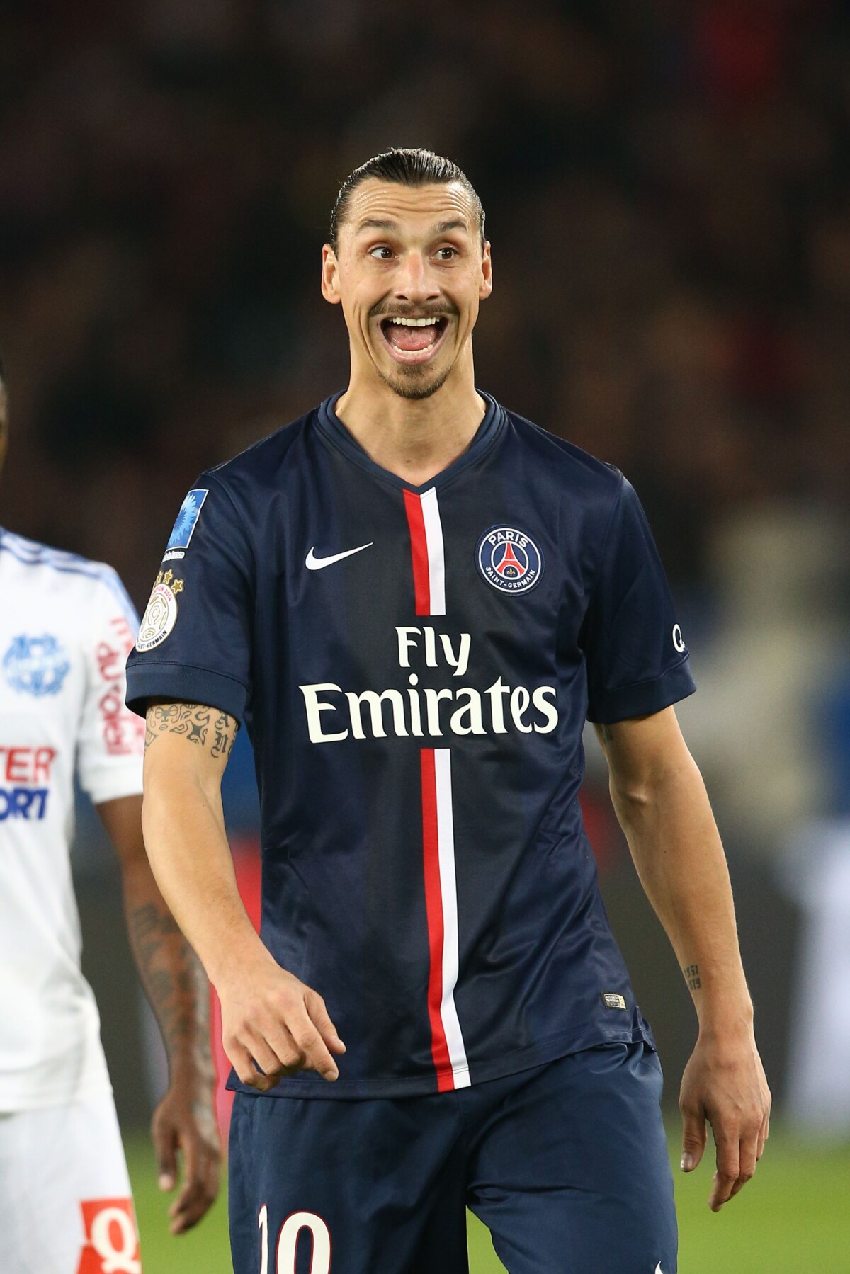 Photo : Zlatan Ibrahimovic au match entre le PSG et Marseille au Parc ...