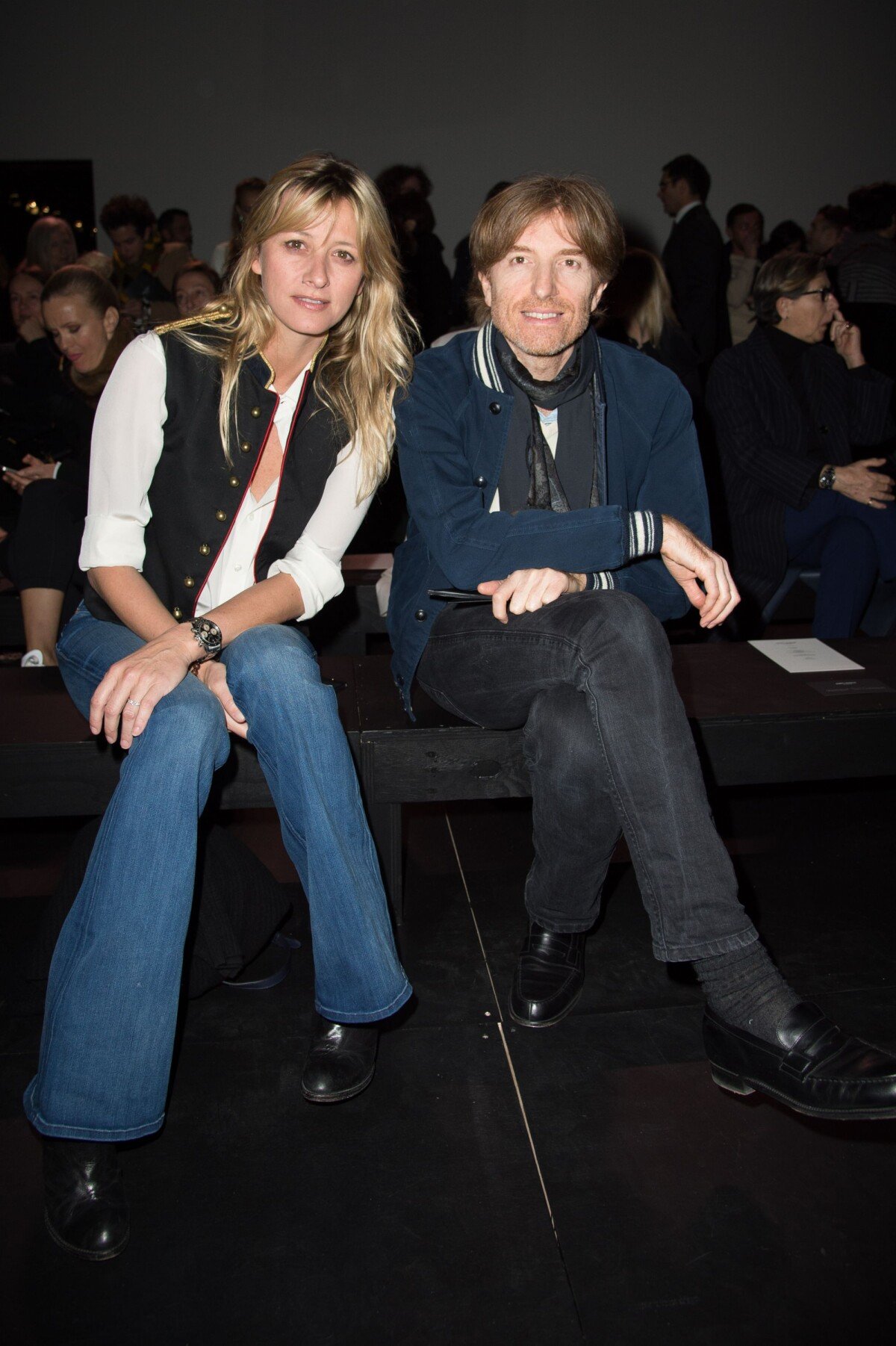 Photo : Sarah Lavoine et Nicolas Gaudin assistent au défilé Saint Laurent automne-hiver 2015 ...