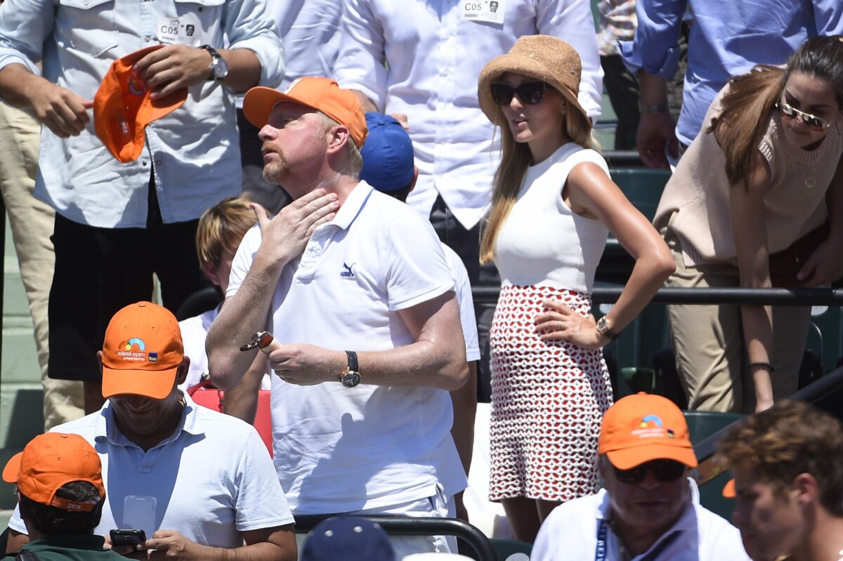 Photo : Jelena Ristic et Boris Becker lors de la finale du Masters 1000 ...