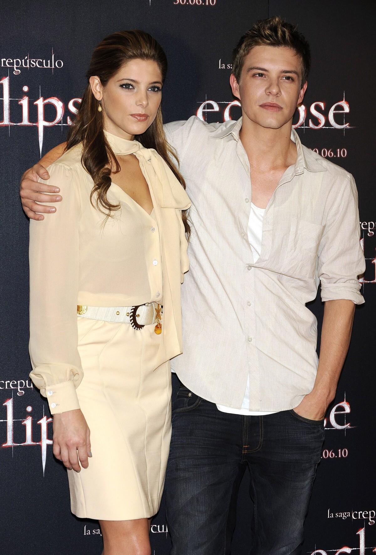 Photo : Ashley Greene et Samuel Xavier à Madrid, le 28 juin 2010 ...