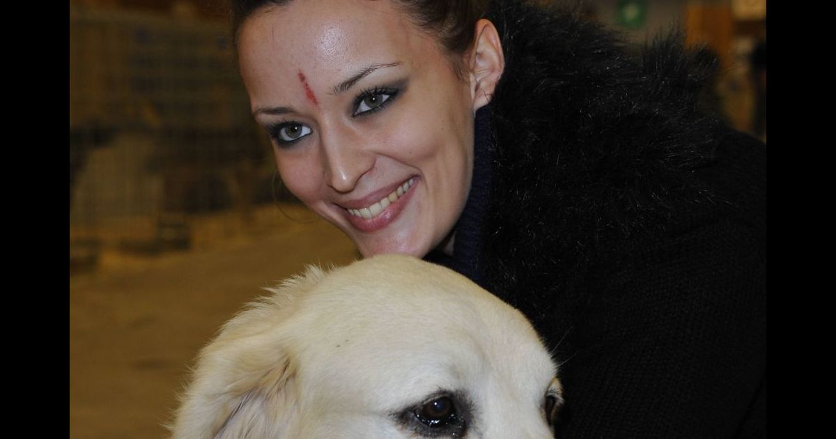 Kelly Bochenko avec un chien en novembre 2011 à Paris - Purepeople