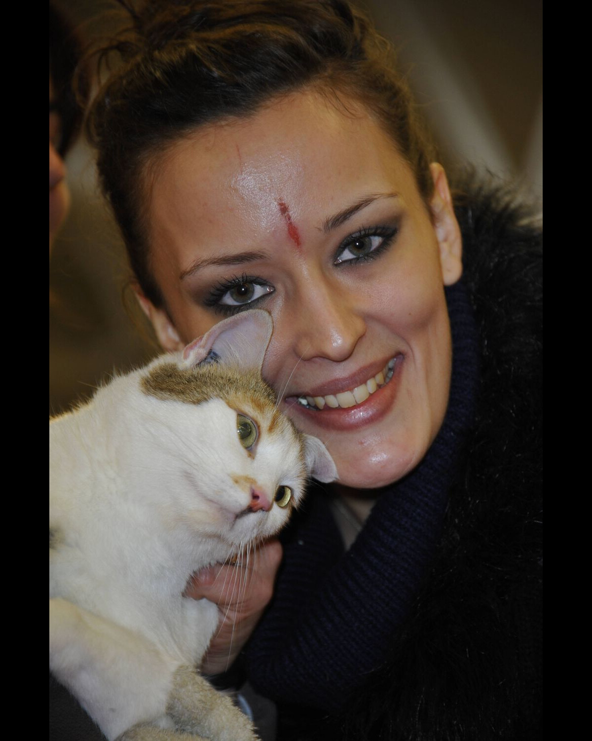 Photo : Kelly Bochenko avec un chat en novembre 2011 à Paris - Purepeople
