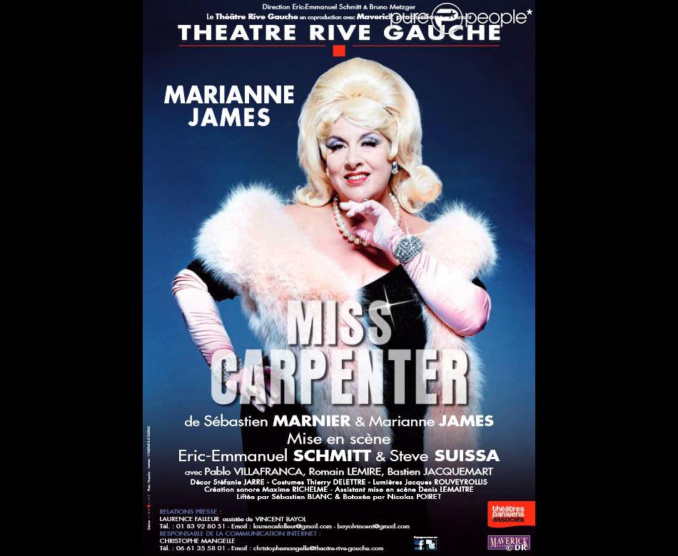Marianne James dans Miss Carpenter, au théâtre Rive Gauche à Paris dès ...