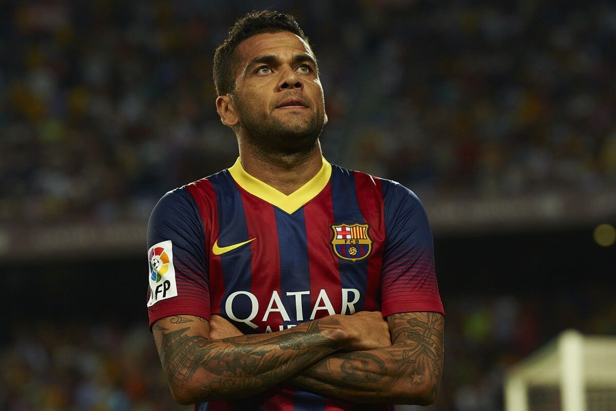 Photo : Dani Alvès lors du match entre le FC Barcelone et Seville au ...