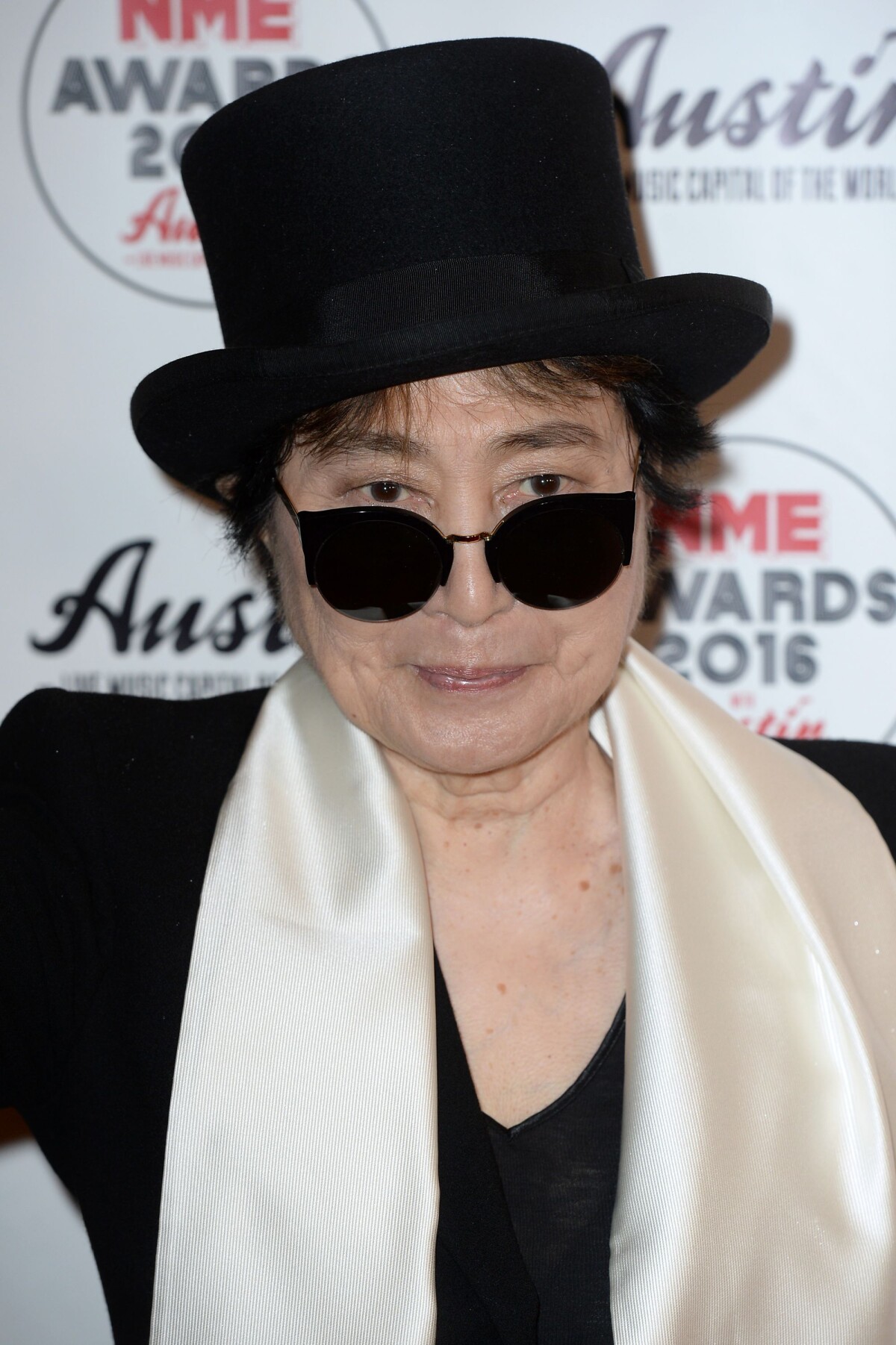 Photo : Yoko Ono aux NME Awards à l'O2 Brixton Academy à Londres, le 17 ...